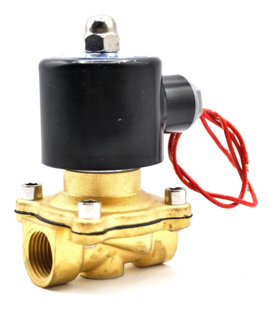 Válvula solenoide normalmente cerrada, cuerpo de latón, conexión a proceso de 1/2" NPT, 220 V ...